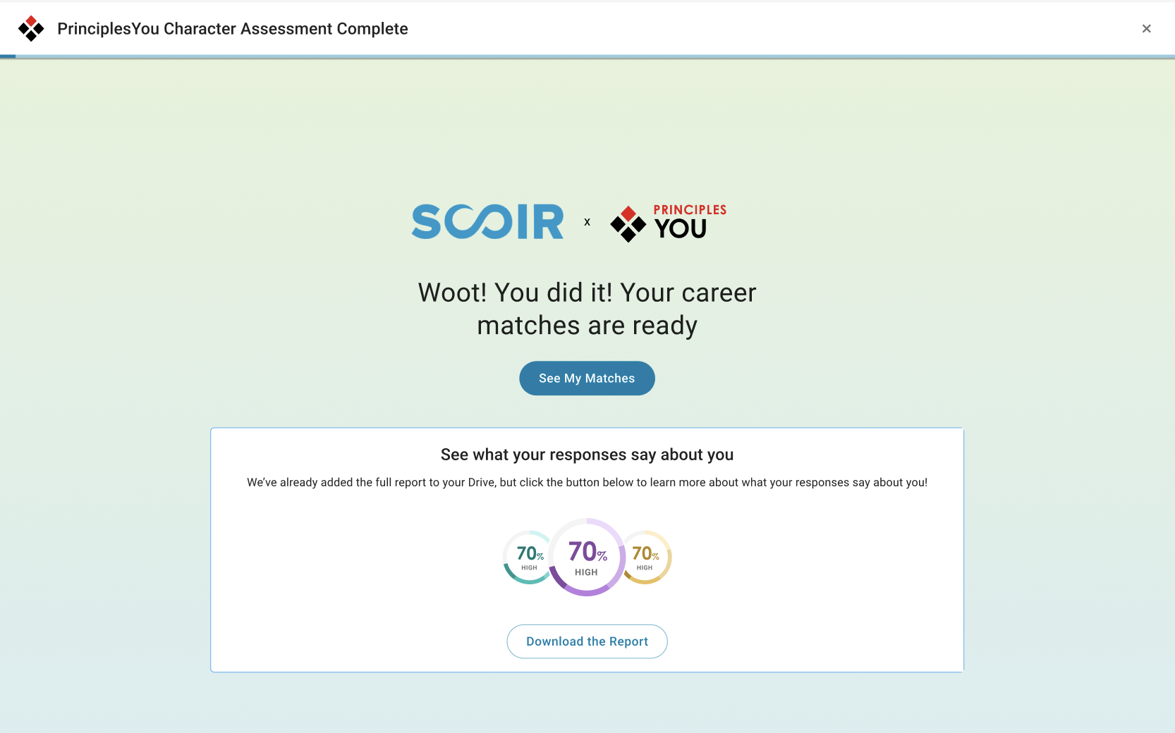 For Students & Counselors: PrinciplesYou Student Assessment | Scoir